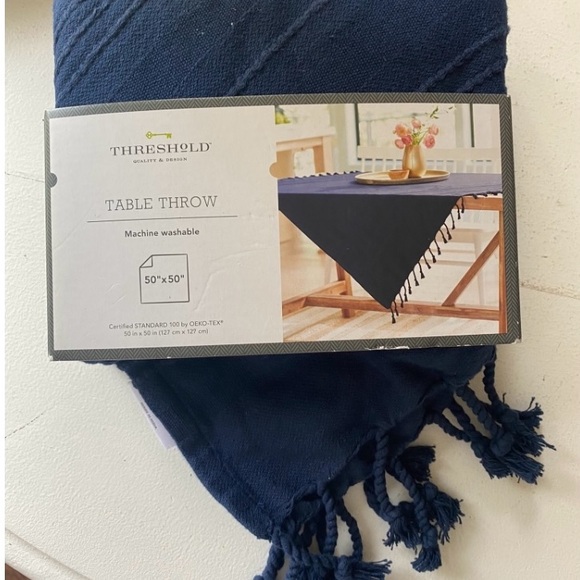 Threshold | Accents | Threshold Table Throw Navy Blue | Poshmark